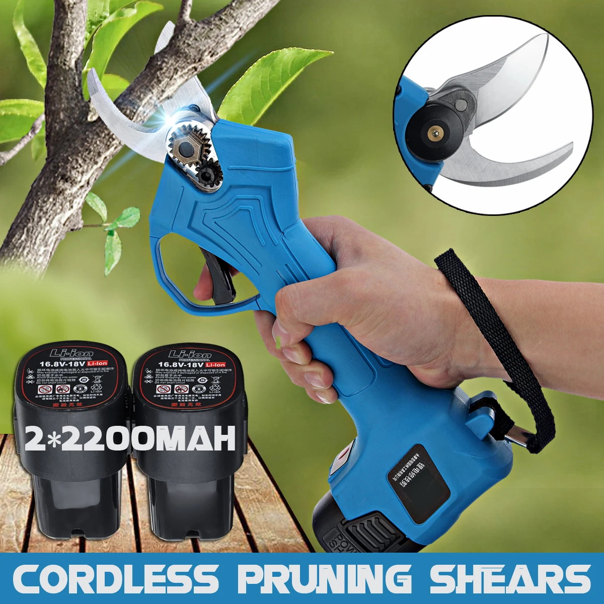 500W-16-8V-Rechargeable-Electric-Pruning-Scissors-Pruning-Shears-Garden ...