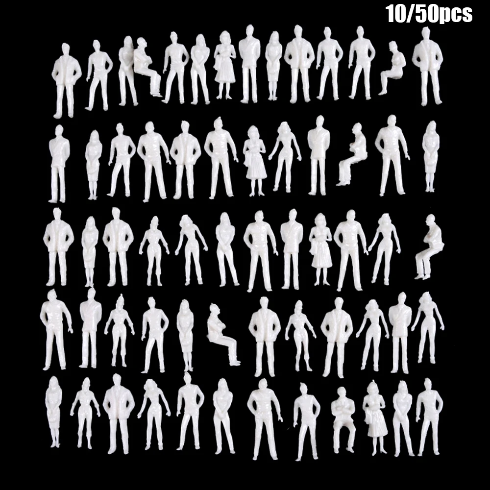 10/50Pcs 1:50/75/100/150/200 Scale Model White Miniature Figures ...