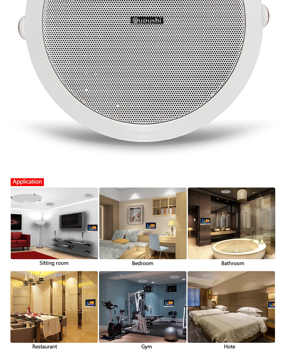 Oupushi 7 Inch In Wall Amplifier 8*20W Smart Home Auido System Wifi ...