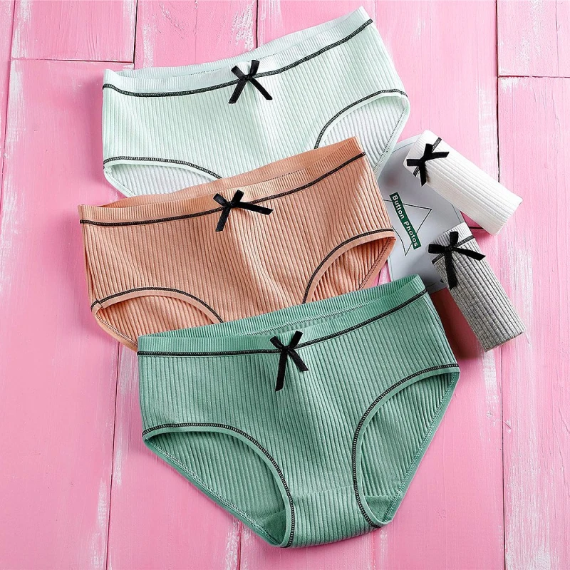 Pure Cotton Women Panties Underwear Fashion Cute Cotton Solid Candy ...