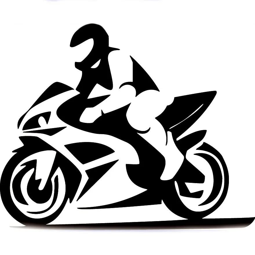 1 Piece Motorcycle Sticker 15x12cm Silhouette Biker Car Bike Sticker ...