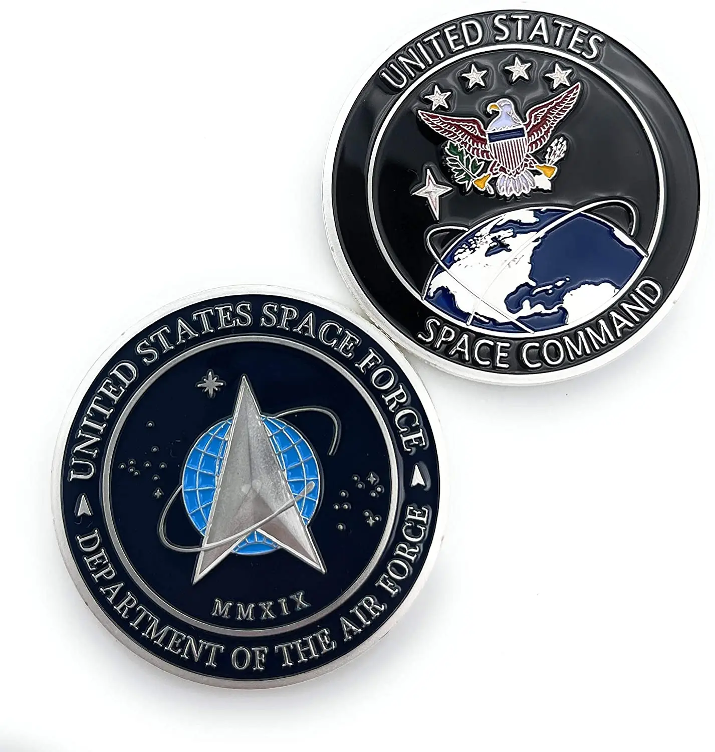 US Space Force Logo Silver Challenge Coin America Commander United ...