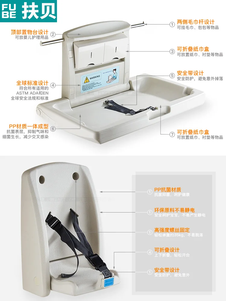 The Third Toilet Baby Nursing Table Foldable Wall-mounted Child ...