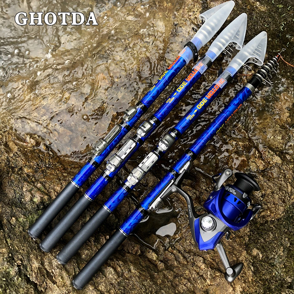 Ghotda Telescopic Rock Fishing Rod High Quality 1.5m-3.0m Carbon Fiber ...