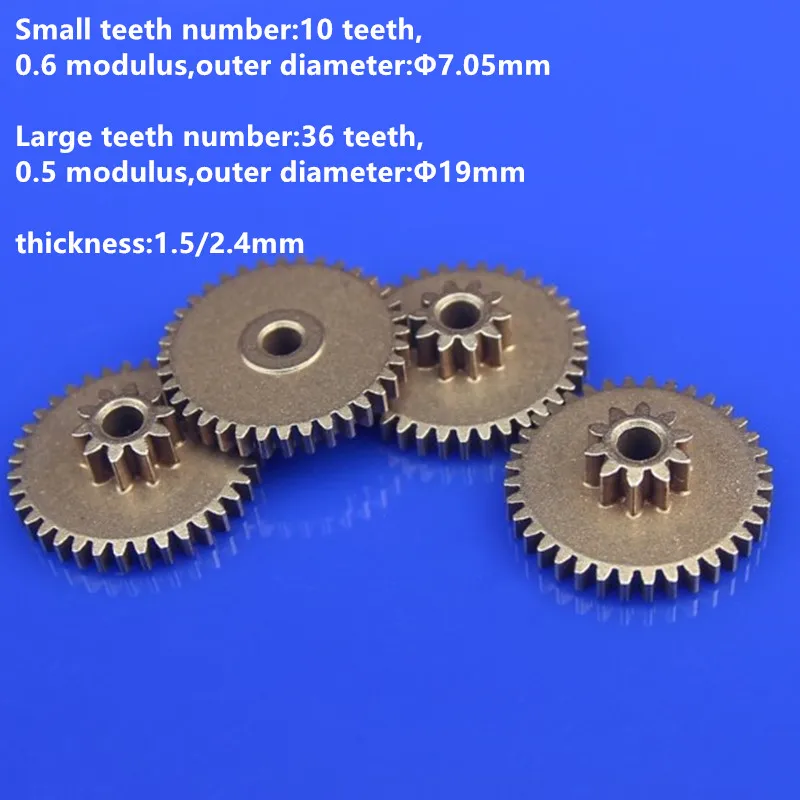 5pcs/lot Reduction Gear Large Small Teeth Gear 36/10 Teeth Bore 2/3mm 0 ...
