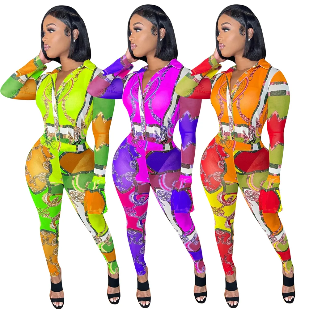 Mono Sexy con estampado de posicionamiento para mujer, traje con manga ...