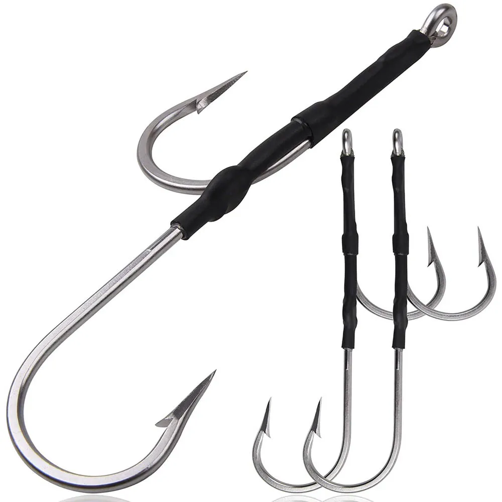 5pcs Fishing Assist Hooks Sharp Strong Stainless Steel Shark Fishing ...