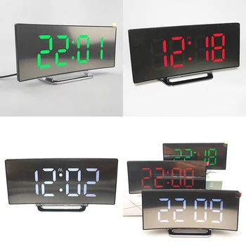 Electronic Alarm Clock Noiseless Design Digital LED Large Display ...