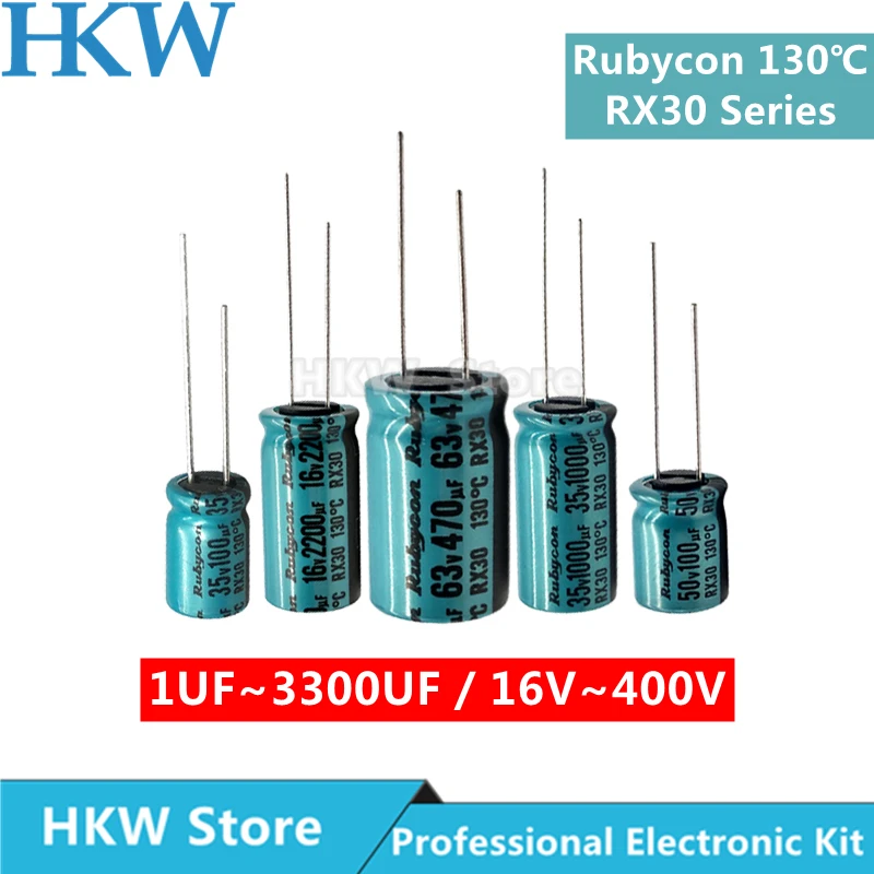 10pcs/Lot Rubycon RX30 Series 130 ℃ DEC Degree Electrolytic Capacitor ...