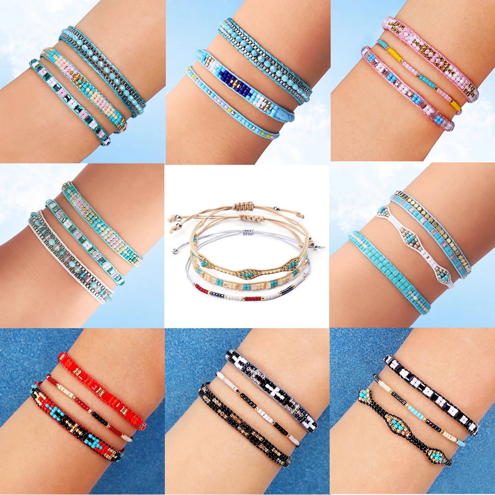 Miyuki Beads Bracelet Set | Bracelet Cuff Jewelry - Charm Women Beads ...