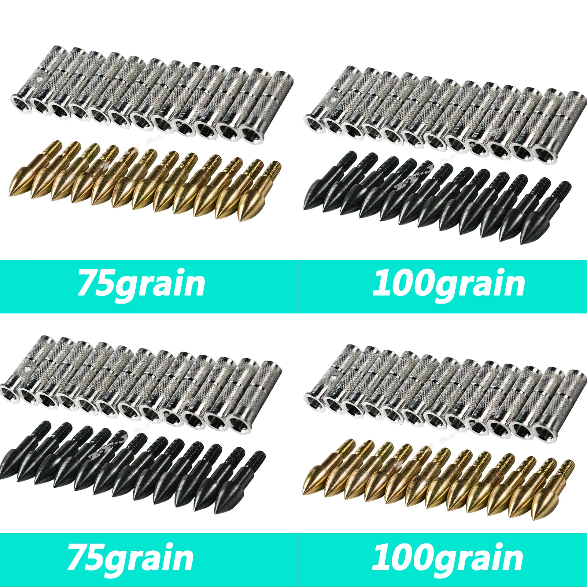 24pcs Aluminum Insert For ID6.2mm OD7.6mm Shaft + 24Pcs 75gr 100gr ...