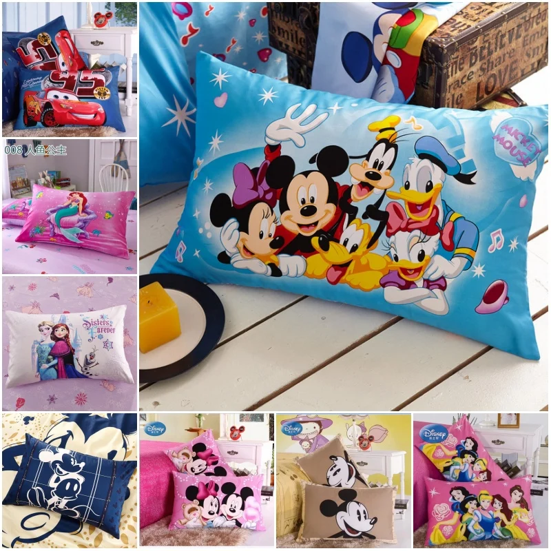 Disney New 100% Cotton Pillowcases 2Pcs Minnie Mickey Mouse Princess ...