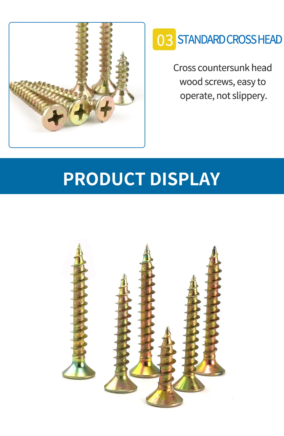 VIS,M5-80mm--Vis À Tête Plate Autotaraudeuse En Zinc Jaune, 30 Pièces ...