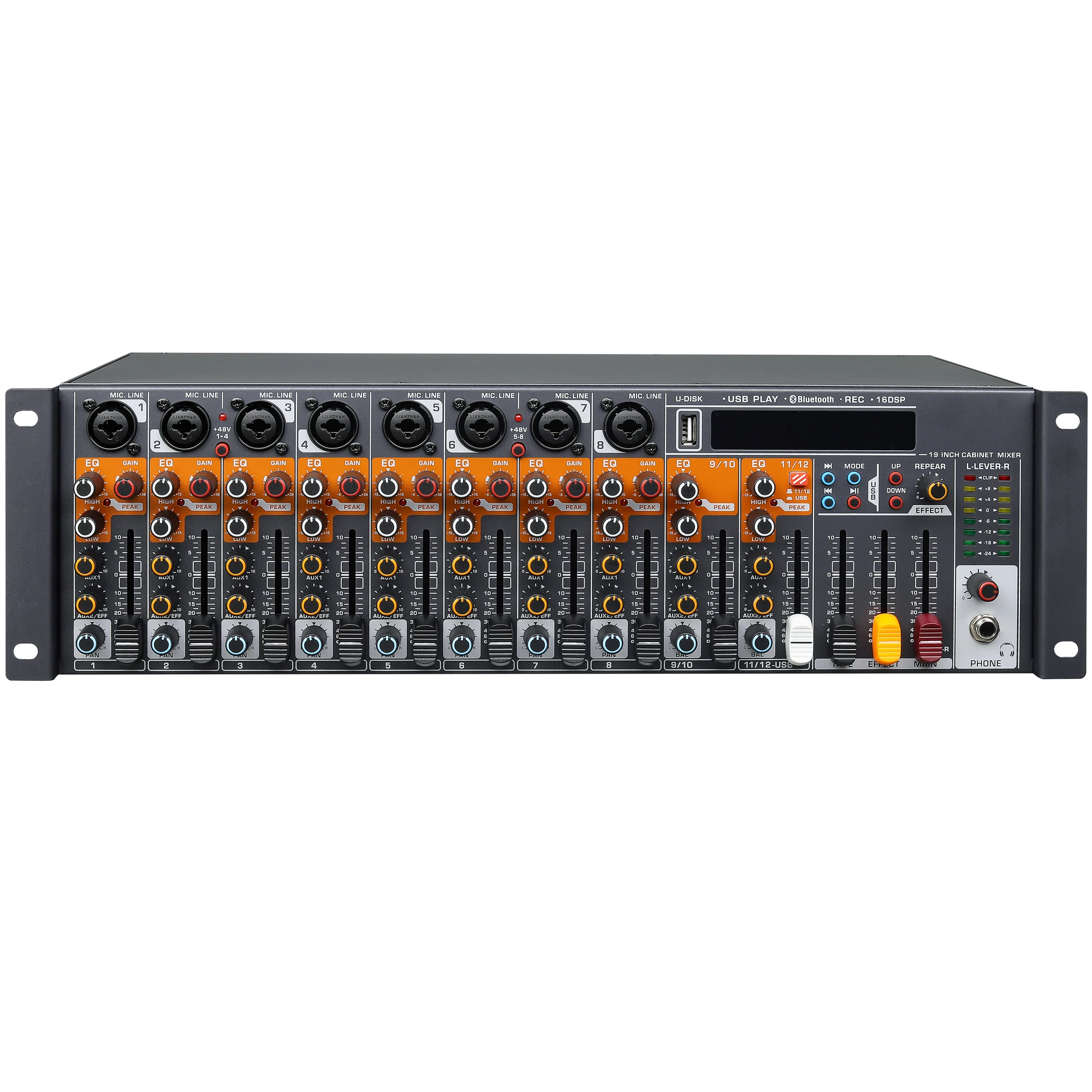 Professional Audio Mixer Rack Mountable Mixer Bluetooth 12 Channels 16 ...