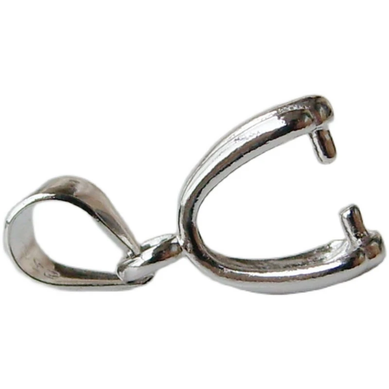 solid 925 sterling silver bail pendant clasp connector, pinch bail with ...