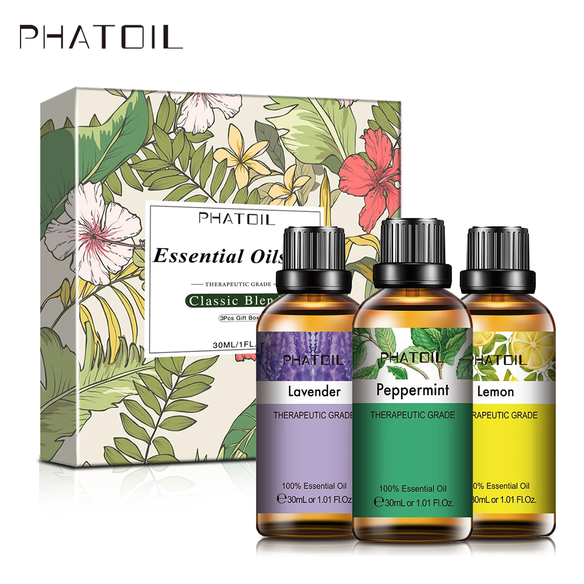Phatoil 3pcs Essential Oils Set For Humidifier 30ml Lavender Lemon ...