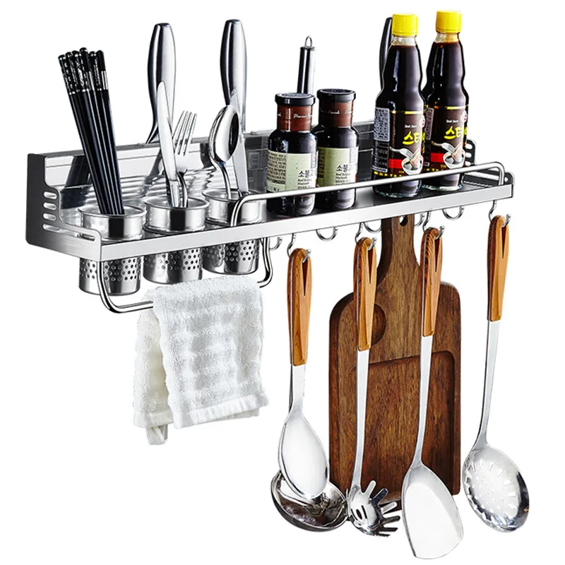 Kitchen Punch Free Storage Shelf Organizer Shelf Spice Rack Aluminum ...