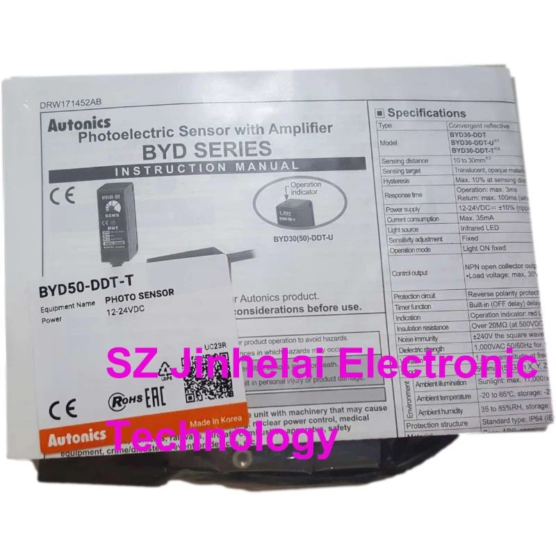 ใหม่และต้นฉบับ BYD50 DDT BYD50 DDT T Autonics PHOTO SENSOR DC12 24V ...