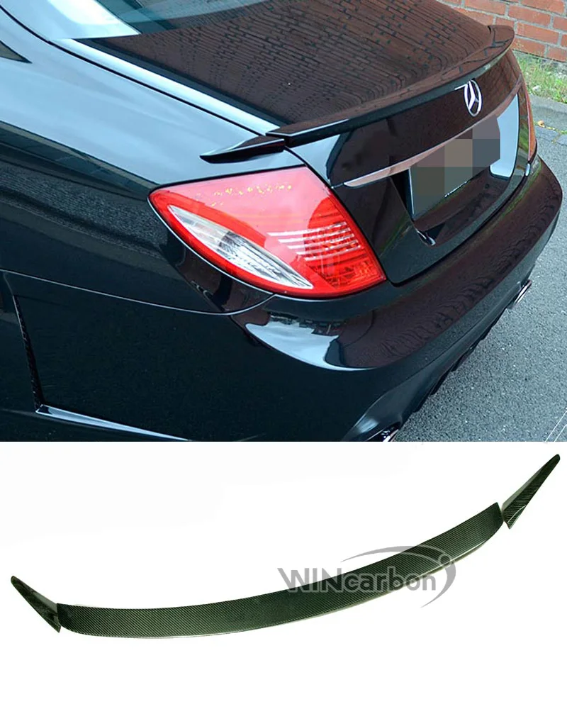 Real Carbon Fiber B Style 3pcs Rear Wing Trunk Spoiler For Mercedes ...