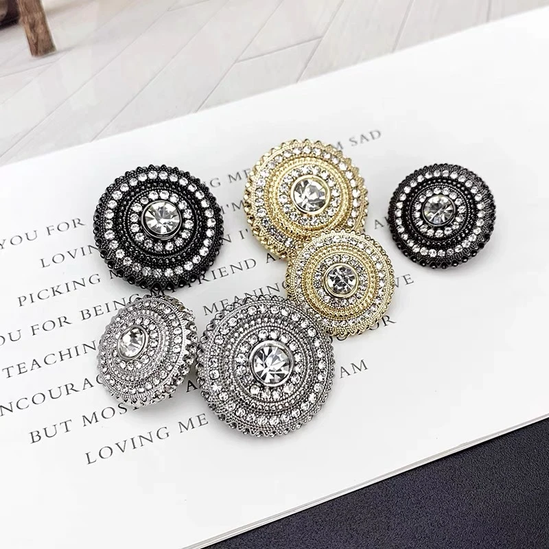 10pcs-lot-Luxury-Diamond-Metal-Button-for-Shirt-Black-Gold-Silver-Shank ...