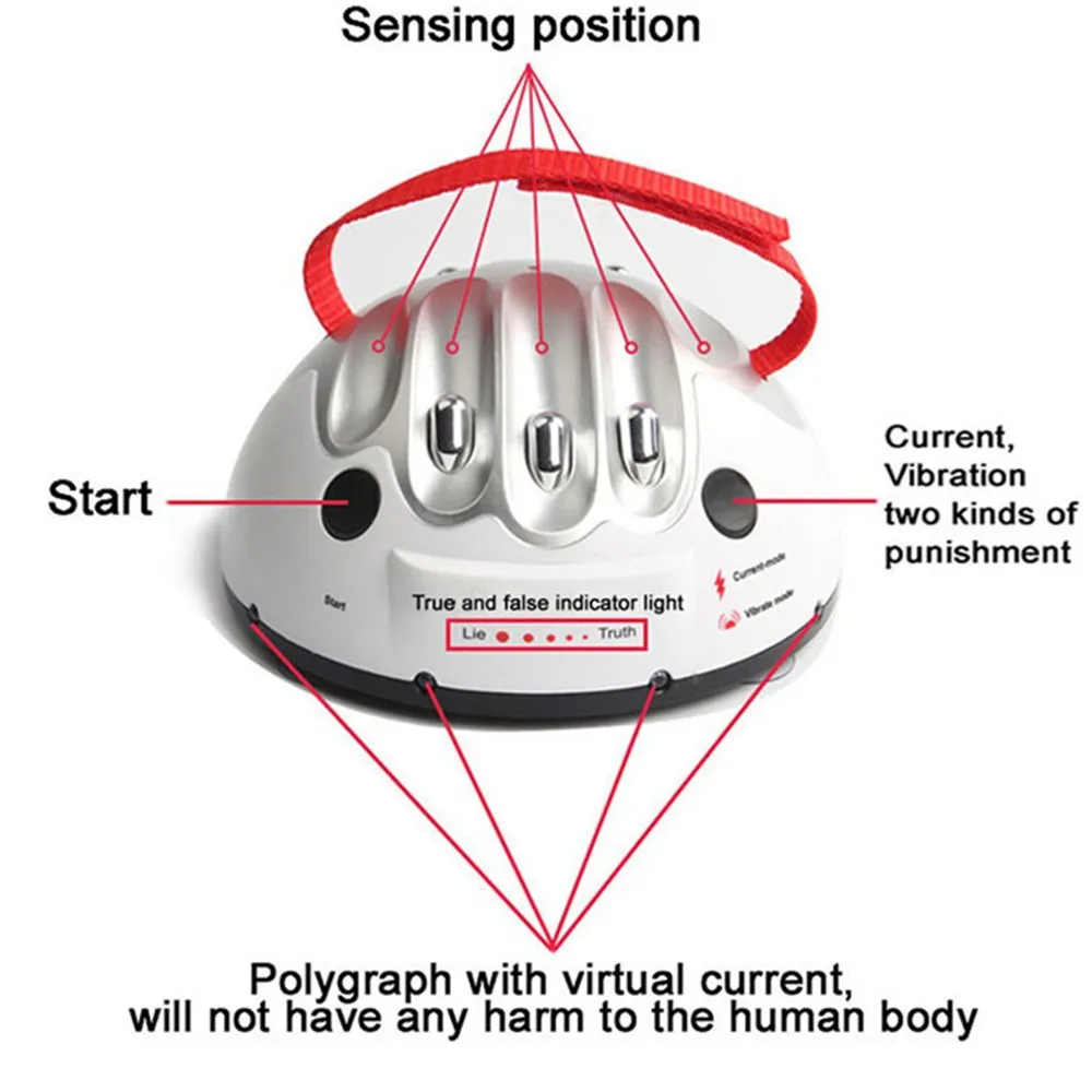 Polygraph Test Tricky Funny Adjustable Adult Micro Electric Shock Lie ...