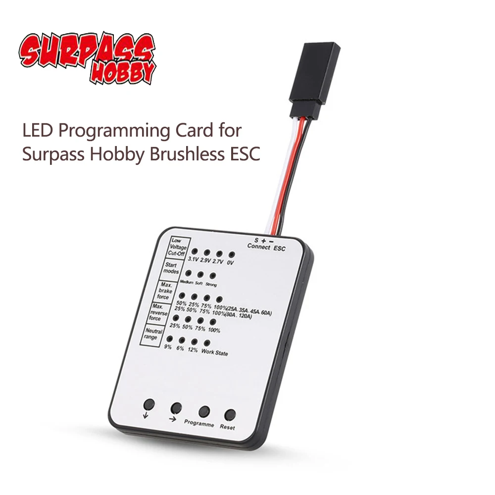 Surpass Hobby Led Programming Card For Rc Car 25a/35a/45a/60a/80a/120a ...
