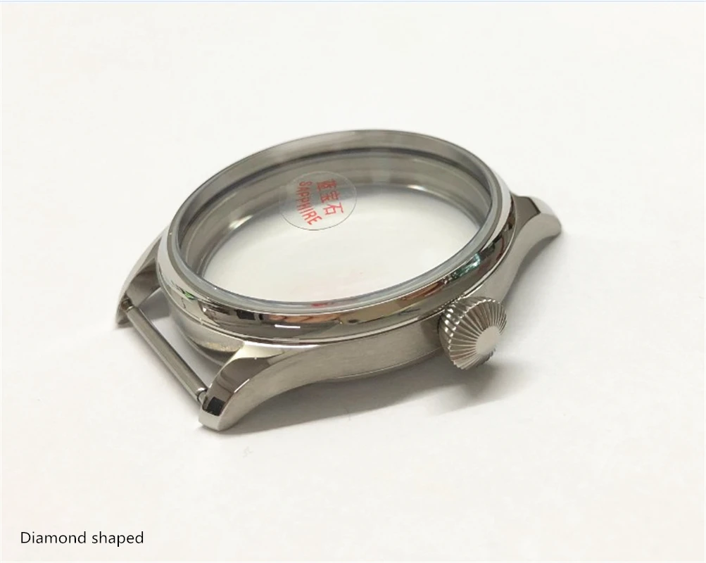 44mm Watch Case Stainless Steel Watch Case Cover Sapphire Glass For ETA ...