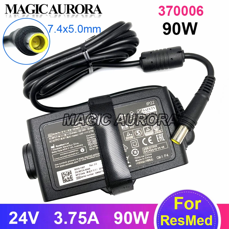 90W AC Adapter 370006 24V 3.75A For ResMed AIR CURVE S10 CPAP AIRSENSE ...