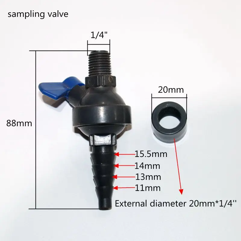 1Pc-1-4-Pipa-UPVC-Sampling-Valve-Pagoda-Joint-Selang-Aquarium-Irigasi ...