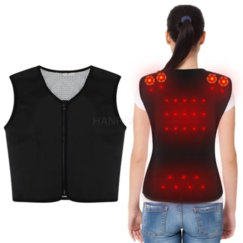 Self-Heating-Tourmaline-Vest-Support-Belt-Magnetic-Therapy-Back-Lumbar ...