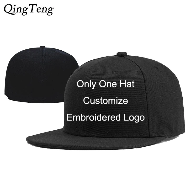 Custom Logo Fitted Snapback Cap Team Embroidery Letters Baseball Caps ...