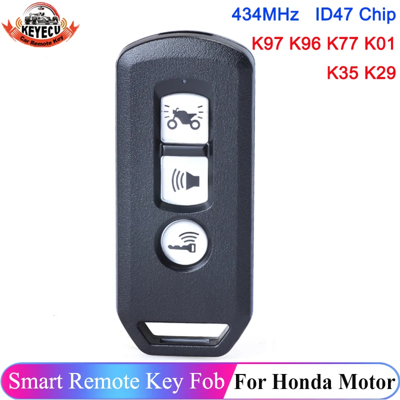 KEYECU 3 Button Smart Key 434MHz For Honda Motorcycle X-ADV SH 300 150 ...