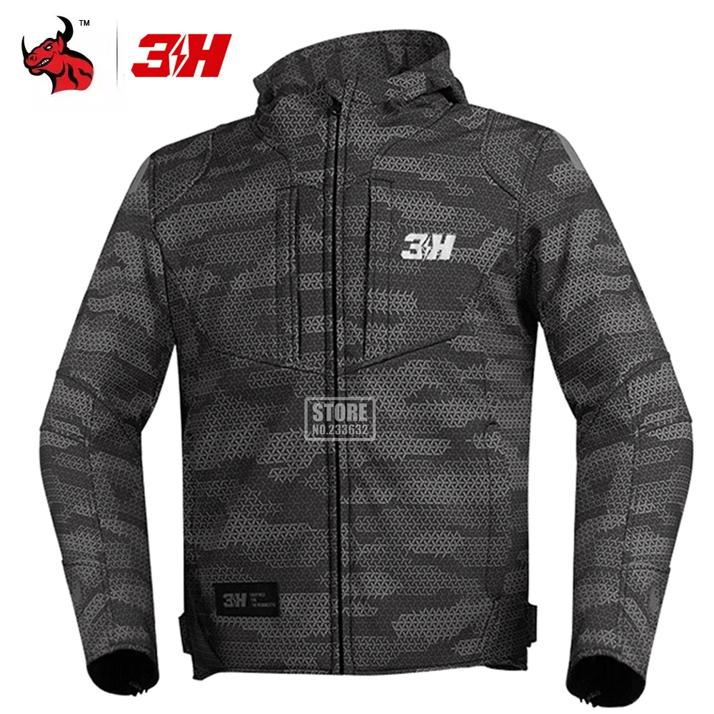3H Motorcycle Jacket Men's Motocross Racing Jacket Breathable Motorbike ...