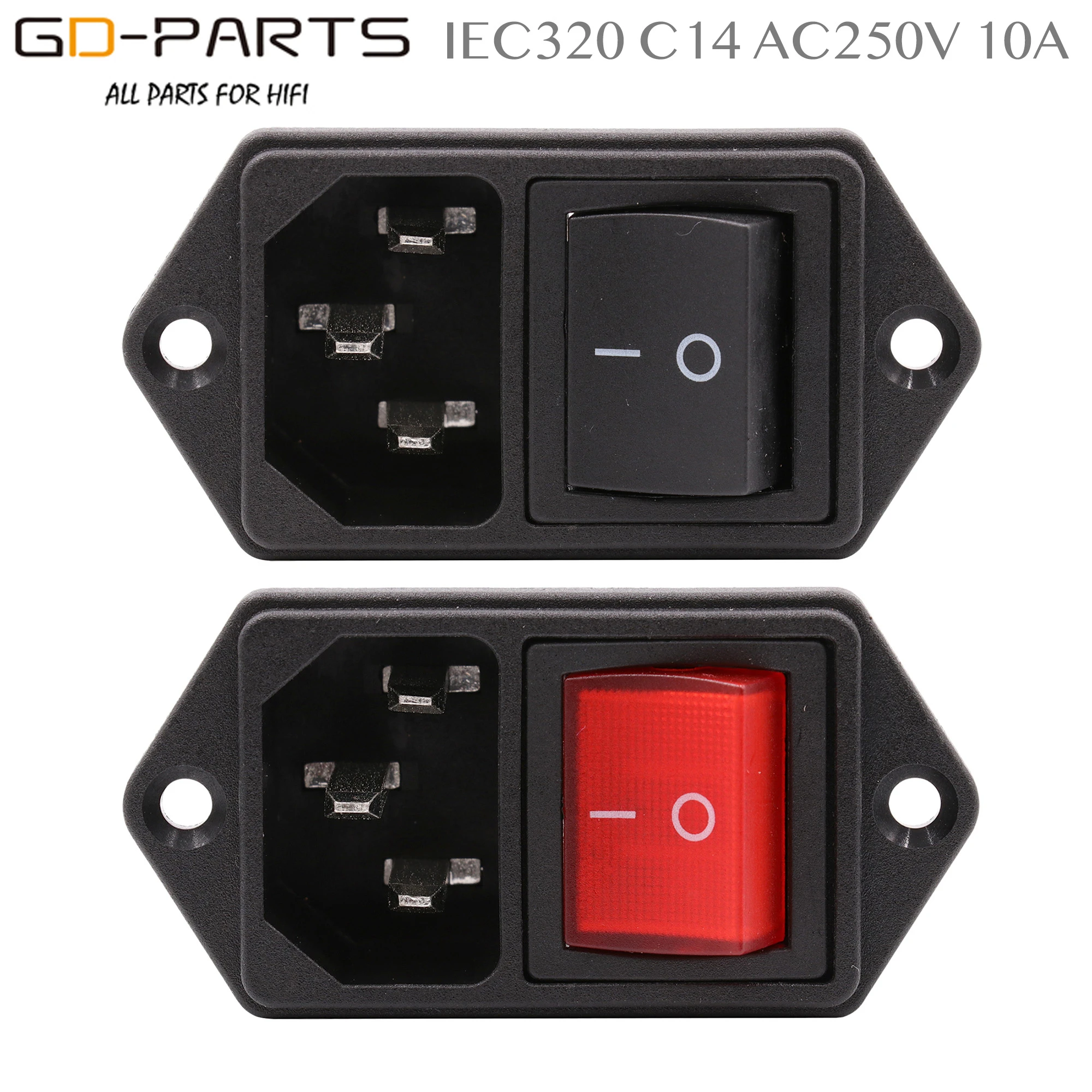 1PC IEC320 C14 AC Power Socket Receptacle Connector Power Cord Inlet ...