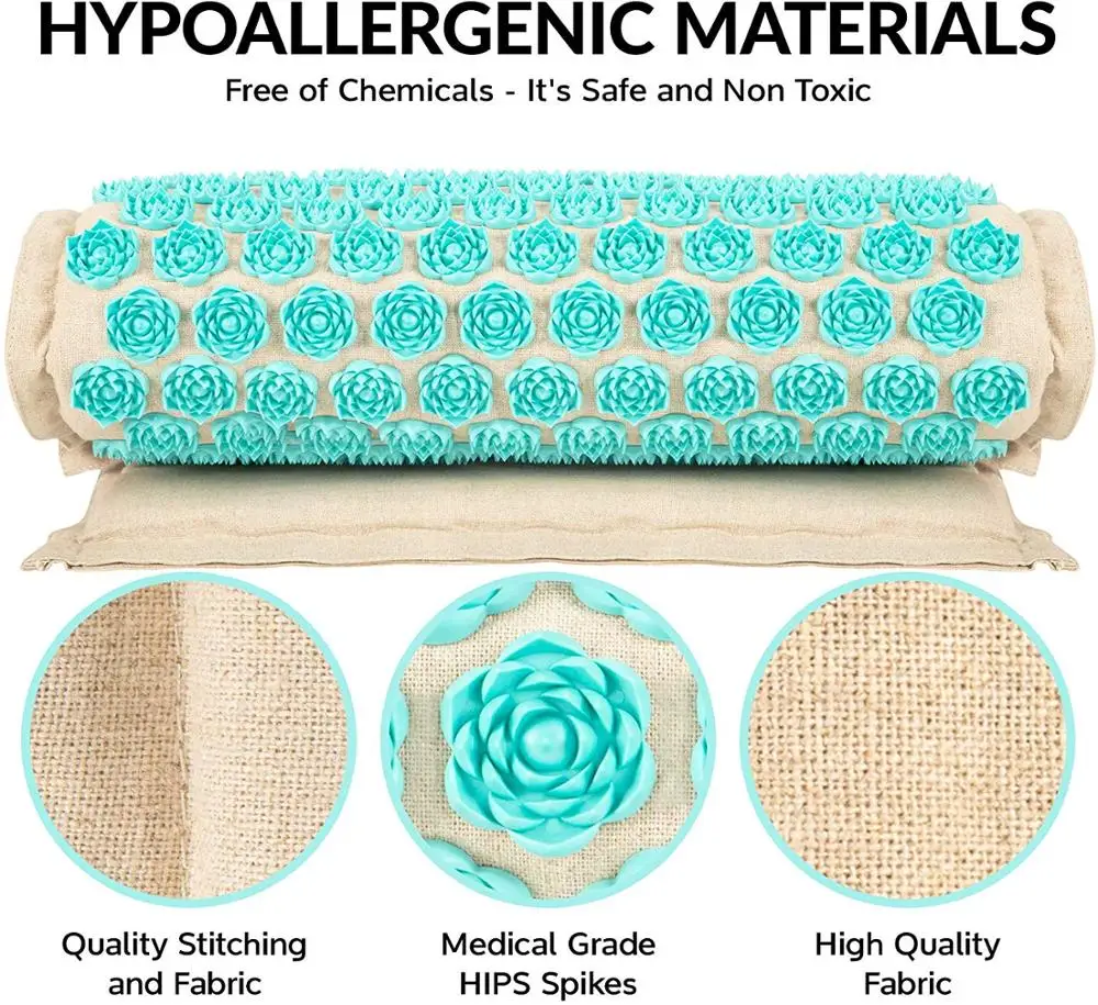 Natural Organic Linen Cotton Acupuncture Mat Lotus Spike Massage Pad ...