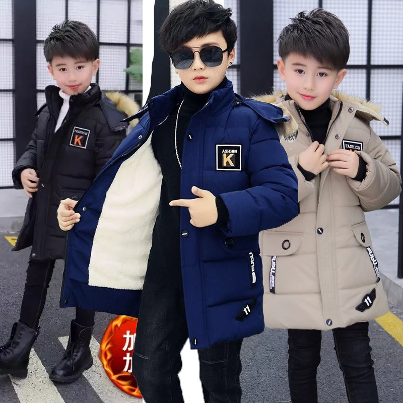 2021 New Big Size Very Keep Warm Winter Boys Jacket Teenager Mid Length ...
