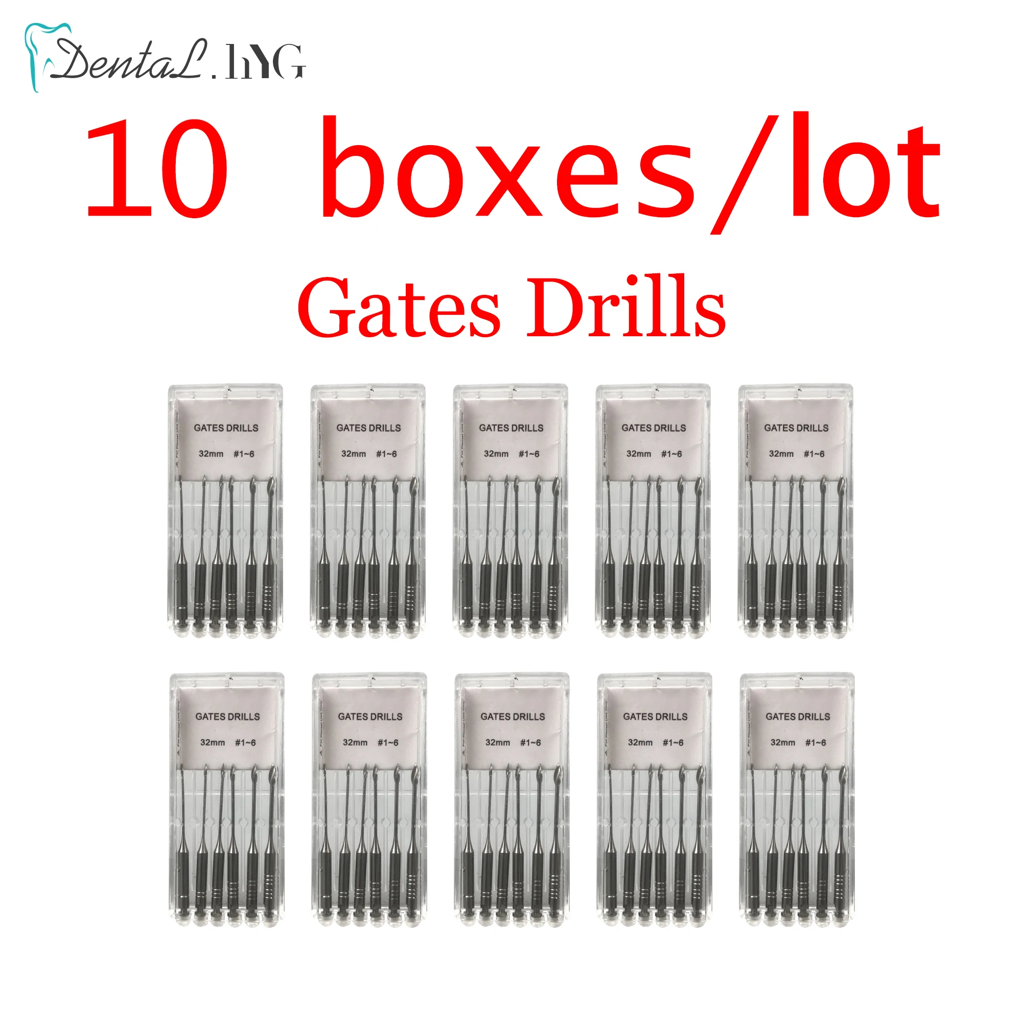 10 pack/lot 32mm #1~6 Dental Gates Drills Burs Glidden Endodontic File ...