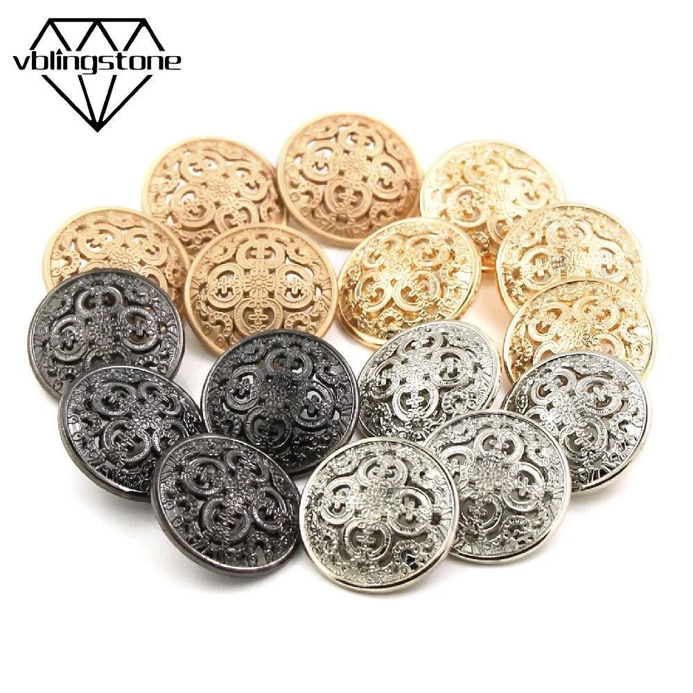 Botones de Metal para ropa, botones dorados decorativos, botones ...