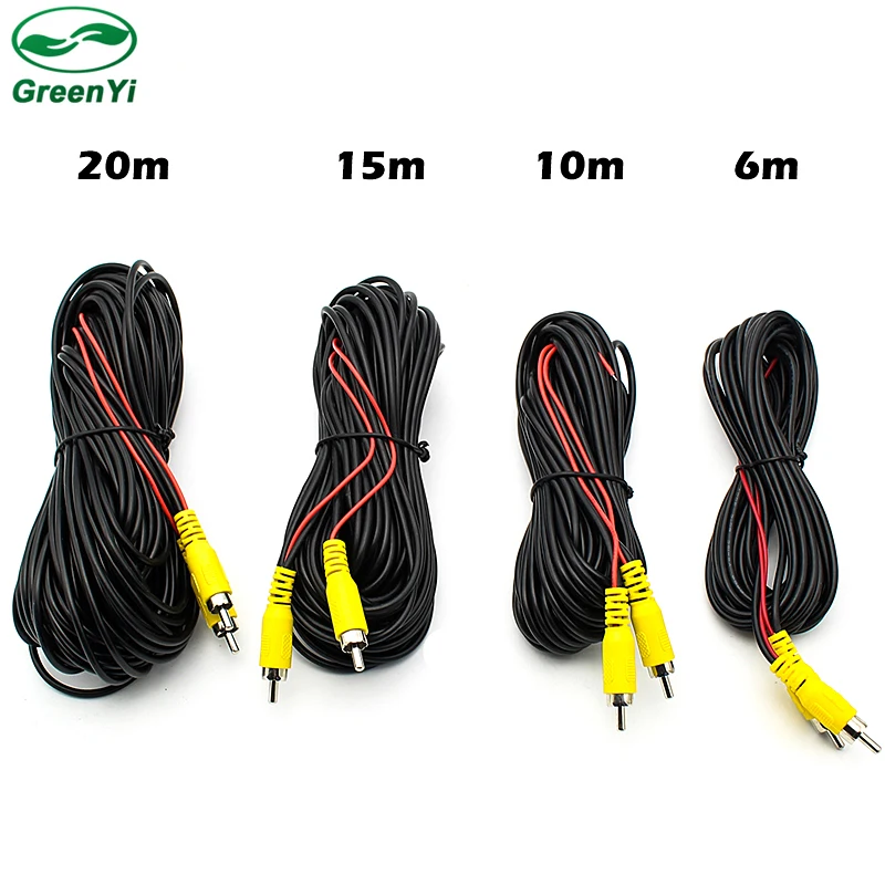 GreenYi 6 Meters RCA Video Cable For Rear View Camera Connect To Car ...