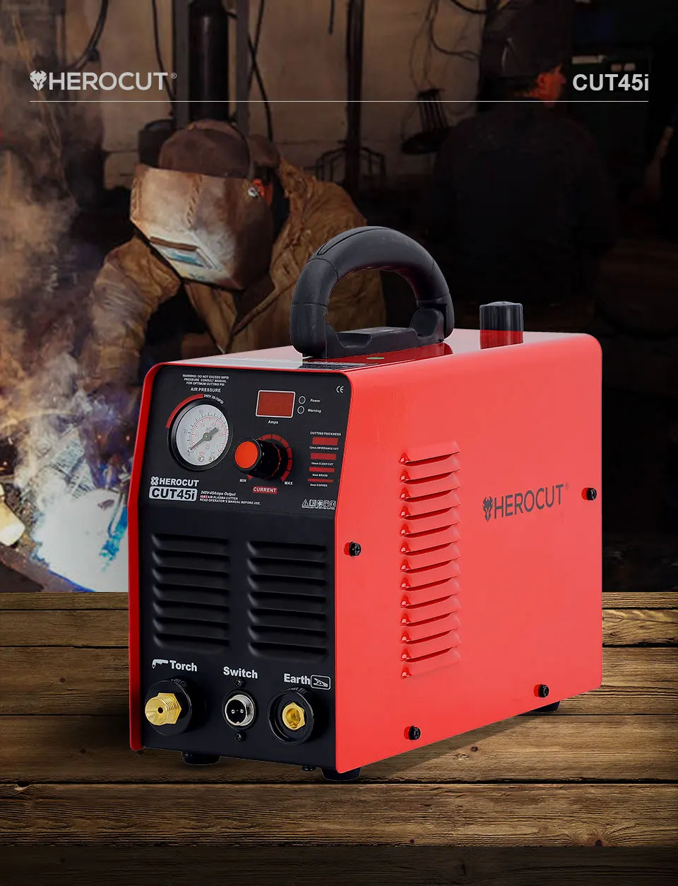 IGBT плазменный резак Cut45 CUT45i 220V HeroCut аппарат для воздушно-плазменной резки 10 мм ...