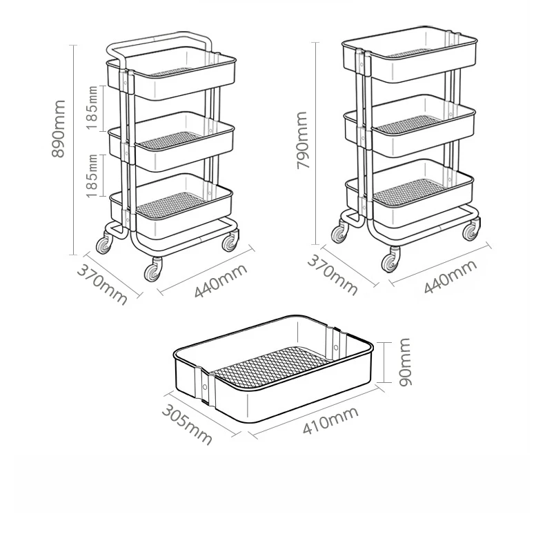 Multi-Function Mobile Cart-(White colour) - Satol Express