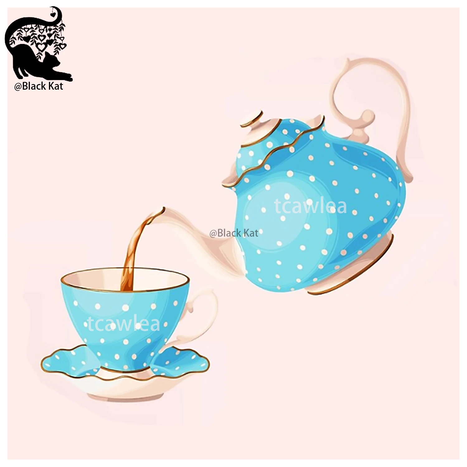 New Teapot Pour Tea into Teacup Metal Cutting Dies for Scrapbooking ...