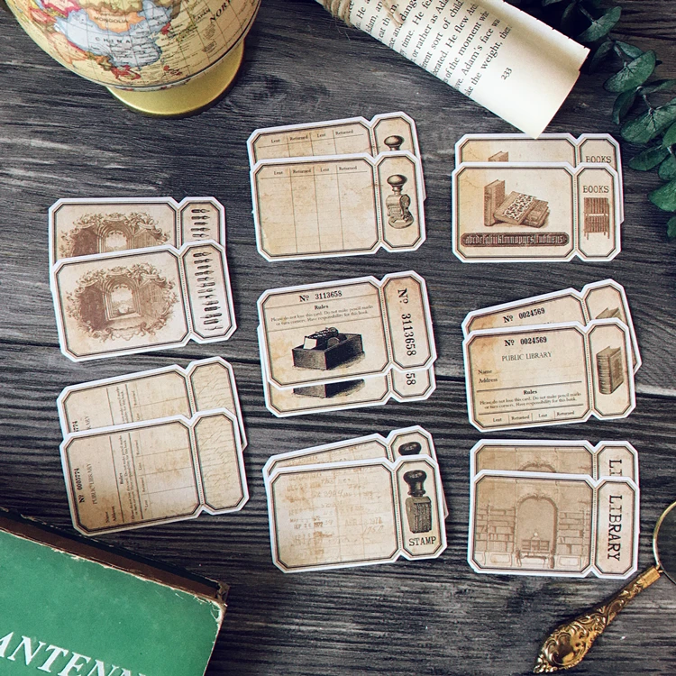 16pcs Vintage Note Sticker Wind TN Decorative Written Material stickers ...