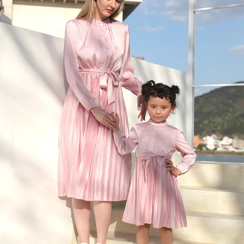 Long-Sleeve-Party-Dresses-For-Mother-And-Daughter-Family-Look-2024 ...