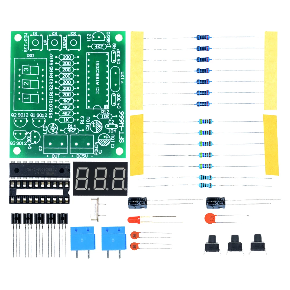DIY-Kits-DS18B20-AT89C2051-LED-Digital-Temperature-Controller-DC-5V ...