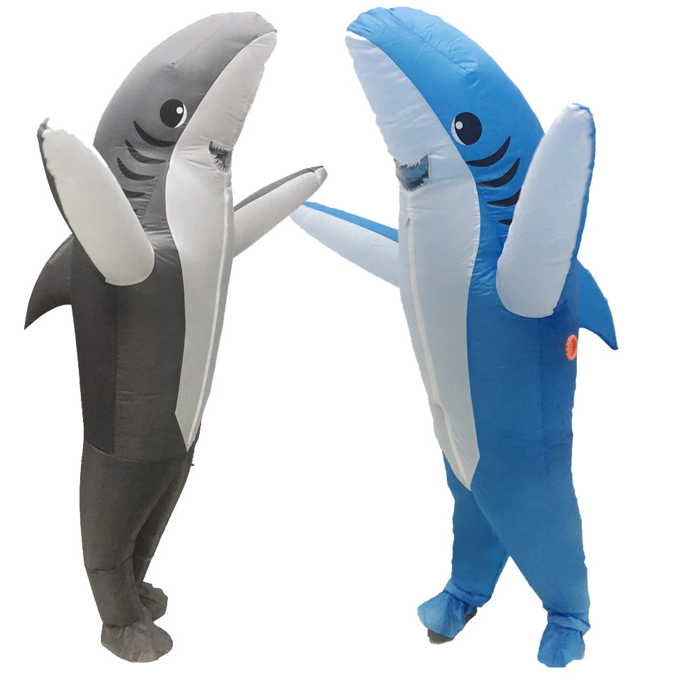 Adult Blue Sharks Inflatable Costumes Halloween Anime Cosplay Costume ...