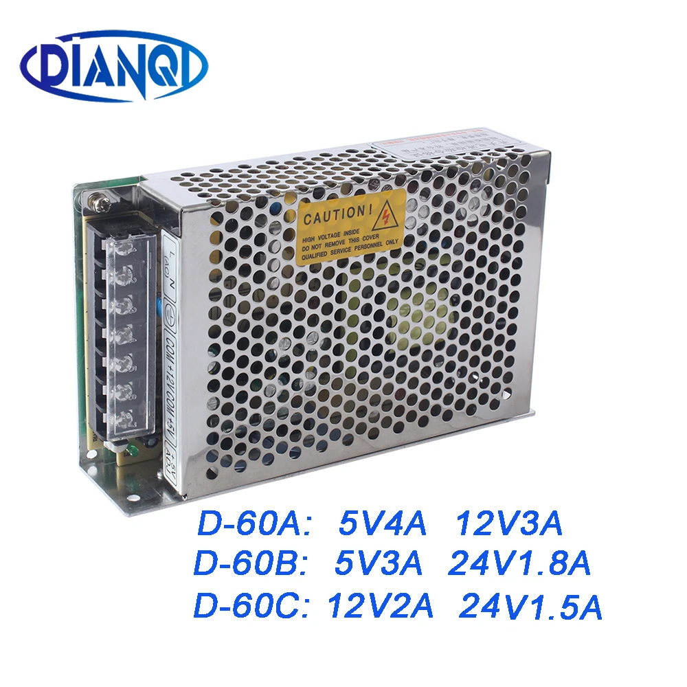 DIANQI dual output Switching power supply 60w 5v 12v 24V power suply D 60A ac dc converter D 60B ...