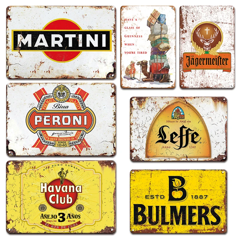 Decorative Metal Plate Vintage Martini Poster Tin Sign Pub Bar Wall ...