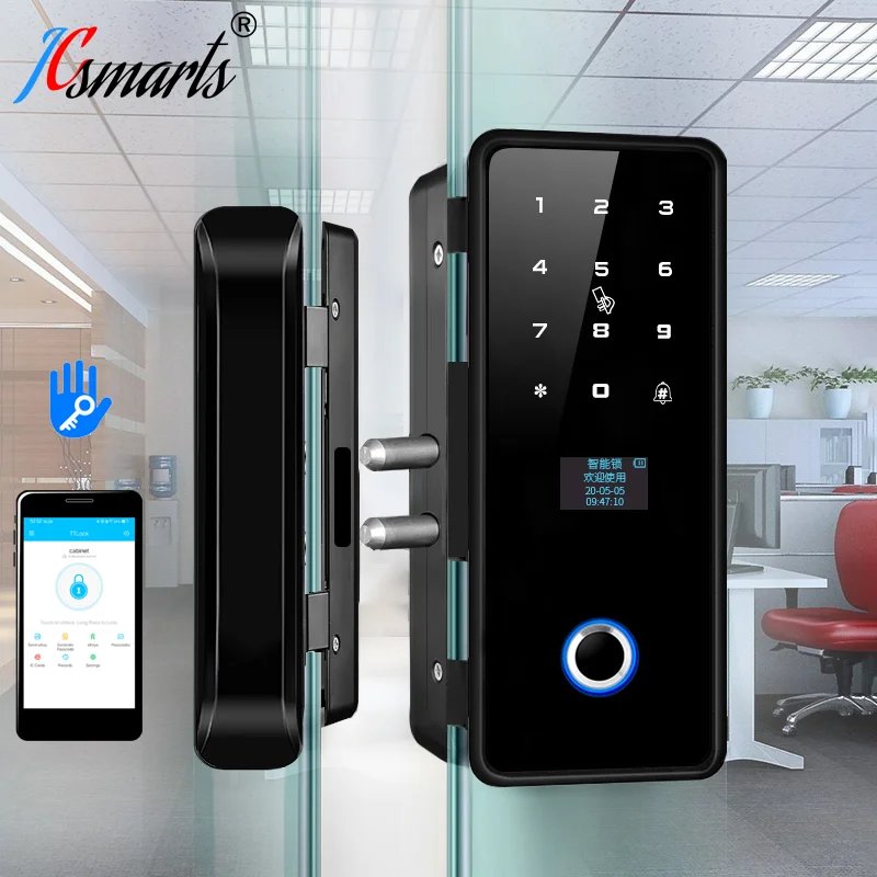 NFC Smart Lock No Bohren Büro Glas Türschloss Digitale Fingerprint Lock ...