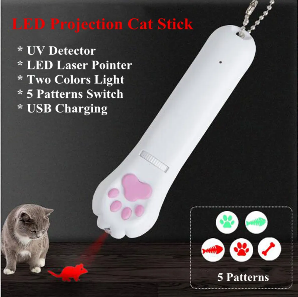 Led Funny Cat Projection Lamp Funny Kitty Stick Toy Multi-pattern Multi ...